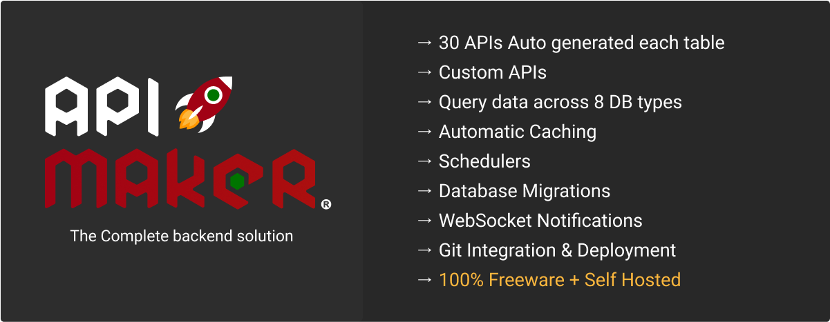 API Maker – Auto-Generate High-Performance APIs from Your Database Instantly